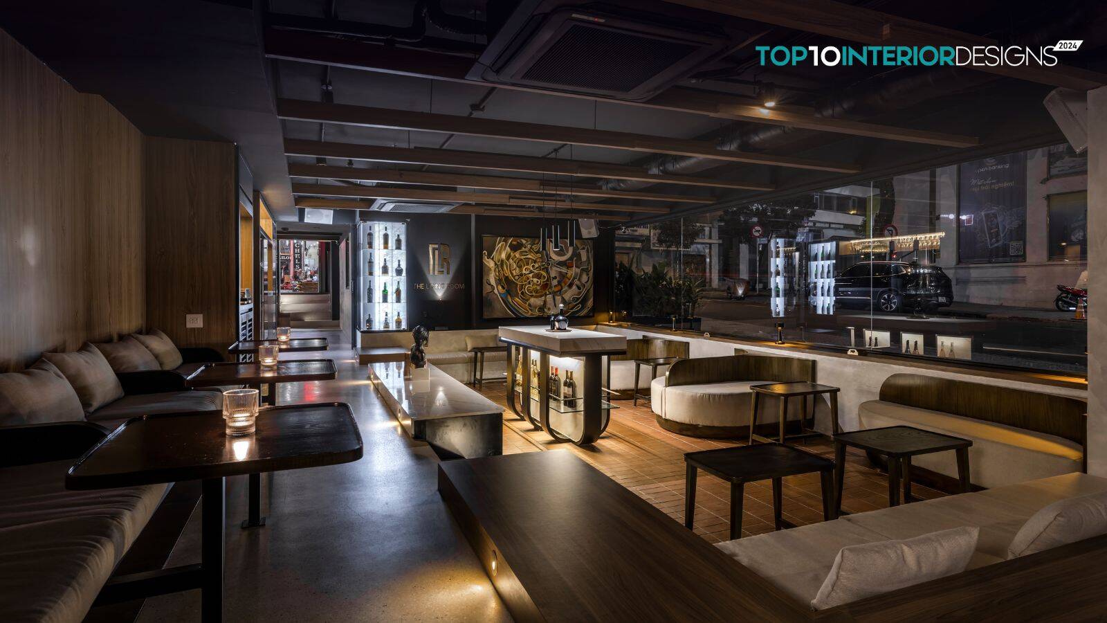 The Living Room - Quán bar phong cách hiện đại với quầy rượu chìm ...